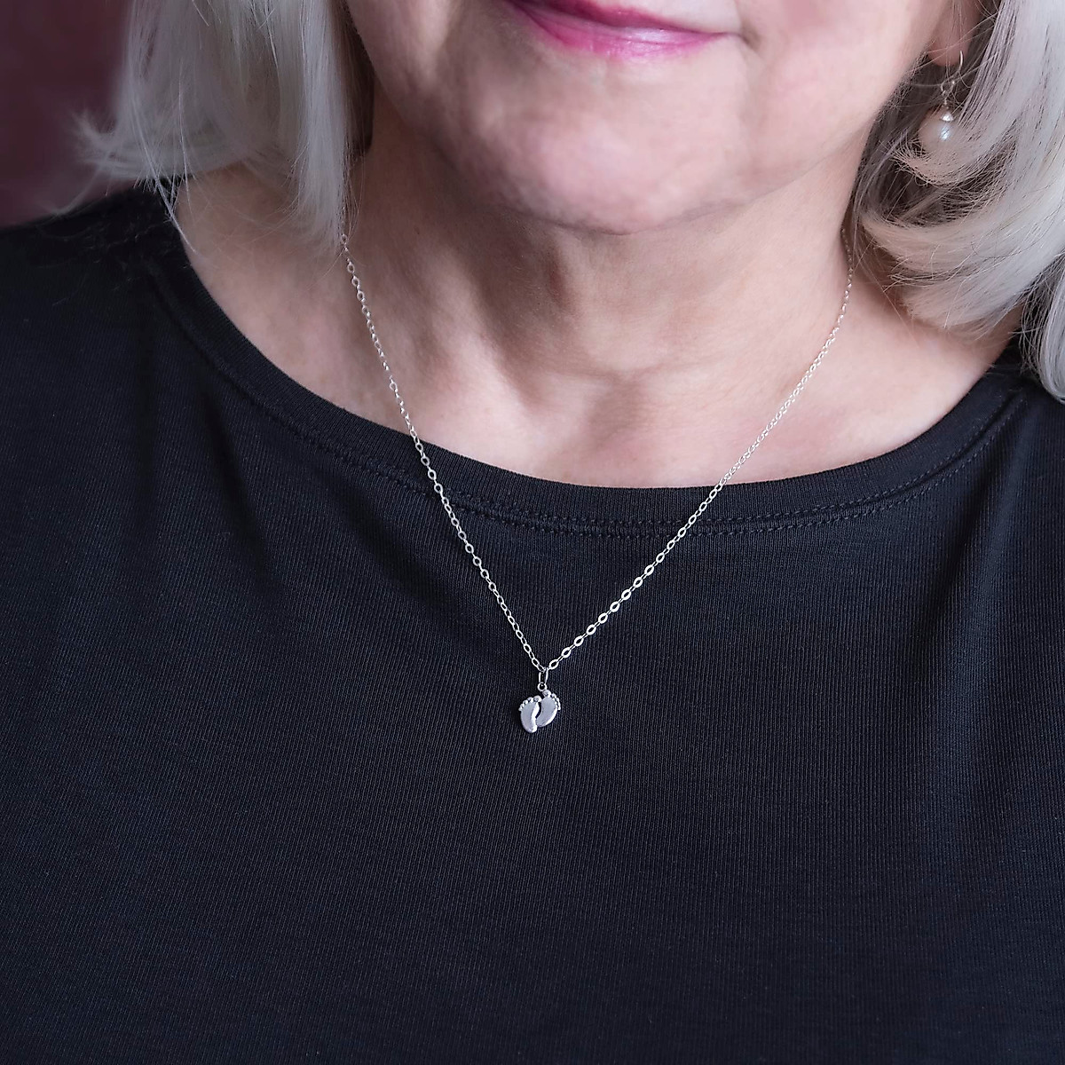 EFYTAL First Mothers Day Gifts for New Mom, Sterling Silver Tiny Baby Feet Necklace for Mom to Be, 1st Mothers Day Gift for New Mom, New Mom Gifts, Push Presents for New Mom, First Time Mom Gifts