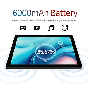 tabtrust Tablet 10 inch Android 10.0 OS WiFi Tablets PC with 10.1'' IPS HD Display, 32GB ROM Storage, Quad Core Processor, 6000mAh Battery, 2MP+8MP Dual Cameras - Black
