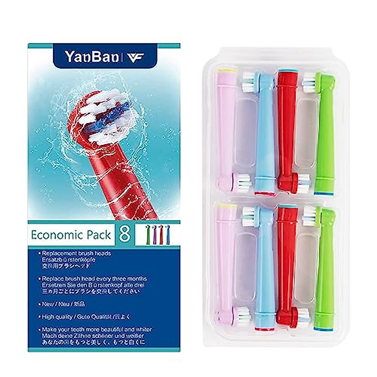 YanBan Kids Electric Toothbrush Heads for Oral B, Replacement Brush Heads Kid Brush Heads for Braun Compatible Sensitive Clean, Professional Care, Advanced Power
