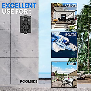 PyleUsa Indoor Outdoor Speakers Pair - 200 Watt Dual Waterproof 3.5” 2-Way Full Range Speaker System w/ 1/2” High Compliance Polymer Tweeter - in-Home, Boat, Deck, Patio, Poolside (Black)- PDWR35BK