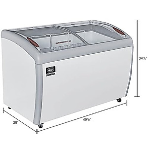 Nexel Ice Cream Freezer, Curved Glass Lid, 49"W
