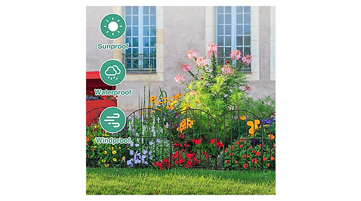 20 Pack Garden Fence Border - Durable Rust-Proof Metal Edging for Gardens
