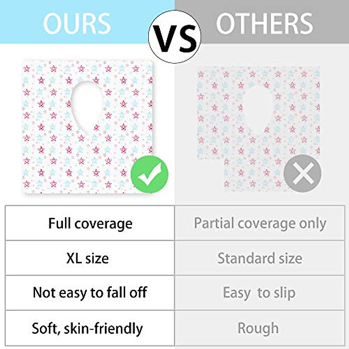 Toilet Seat Cover Disposable XL, 30 Pack Extra Large Full Cover Individually Wrapped Portable for Travel Perfect for Toddlers Potty Training Ideal for Adults and Kids