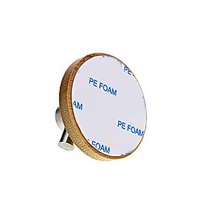 Chiloskit 2PCS Natural Bamboo Stainless Steel Adhesive Hooks Wall Clothes Bag Headphone Key Hanger Shelf Wall Hangers Without Nails (1 Hook)