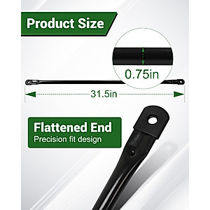 31.5inch/80cm Garden Swing Replacement Rods(2PCS), Metal Material, Black Powder Coating Round Rods, Fit for Hanging Swing Seat to Frame