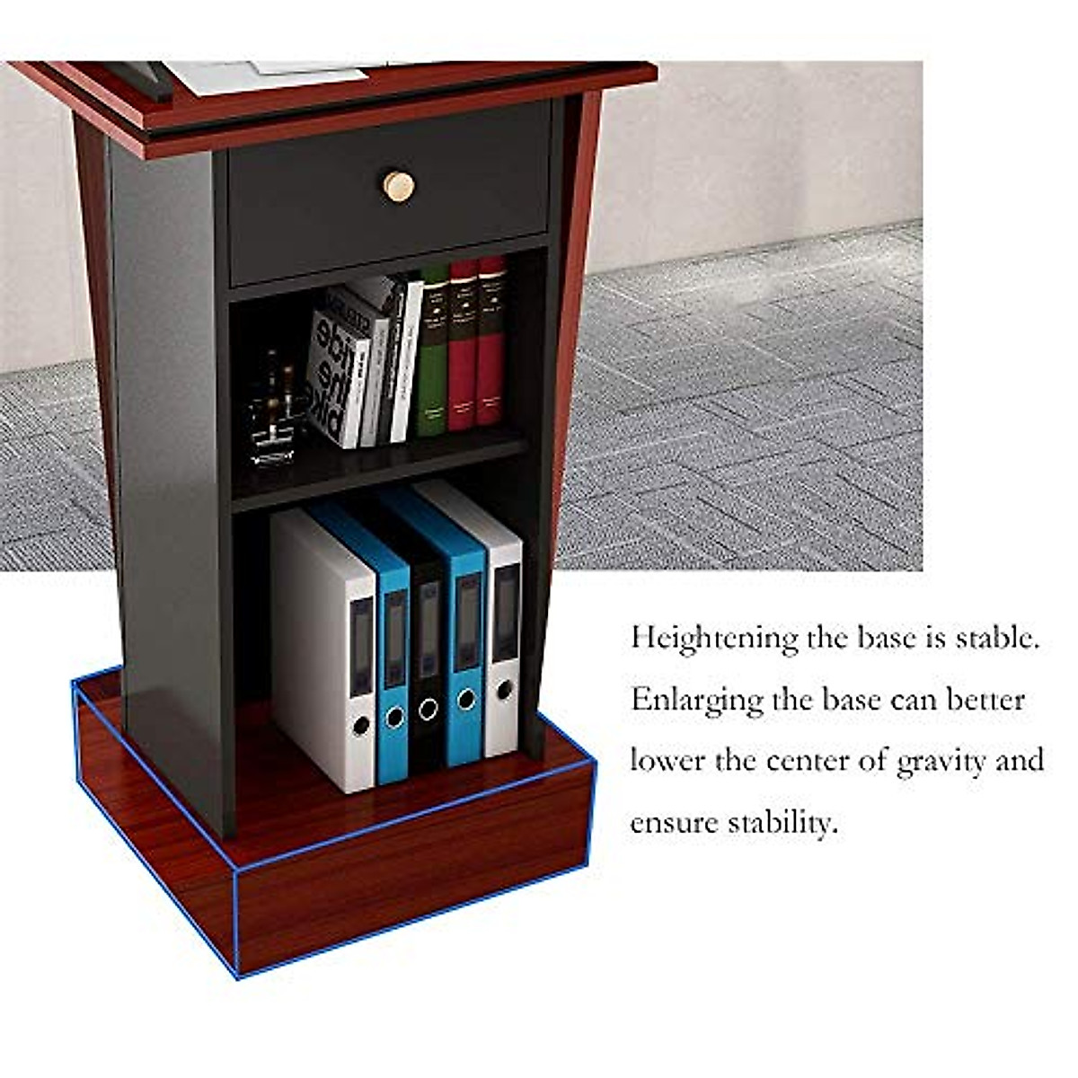 MObyat Lectern Podium Stand,Lectern Meeting Room Floor Lecture Table Teacher Podium Table for Company Campus