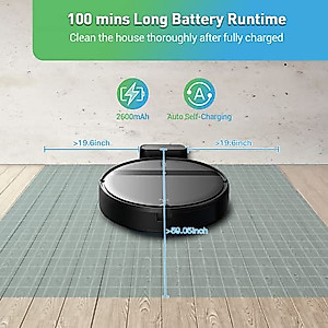 Robot Vacuum Mop Combo with WiFi/App/Alexa, Robot Vacuum Cleaner, Tangle-Free Suction, Robotic Vacuum Cleaner, Self-Charging, Slim, Quiet, Vacuum Robot Cleaner and Mop for Pet Hair/Carpet/Hard Floor