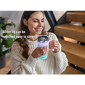 Zukro 24 oz Tumbler with Handle and Straw - Leak Proof Insulated Stainless Steel Cup with Slider Lid For Home and Travel - Double-wall Coffee Mug Keep Drinks Hot and Cold - Dishwasher Safe, No Sweat