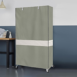 SoloToo Shelf Cover - Heavy Duty Waterproof Shelves Cover,Storage Shelving Unit Cover,Fits 48" W x 18" D x 72" H Storage Rack (Grayish Green)