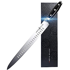 WALLOP Slicing Knife - 12 inch Slicing Carving Knife - High Carbon German Stainless Steel - Meat and Vegetable Knife with Pakkawood Handle - BLACK HAWK SERIES with gift box
