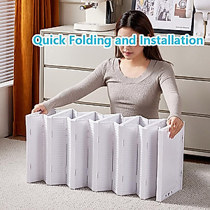 BLSFAOEM Foldable Shoe Rack Organizer Size up to 14,No Assembly Stackable Shoe Storage Box with Doors,Free Standing Plastic Space Saving Shoe Cabinet Bins Dustproof 6 Tiers