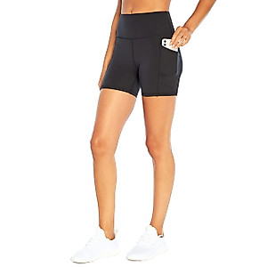 Marika Womens Linnette High Waist Tummy Control Short, Black, Large US