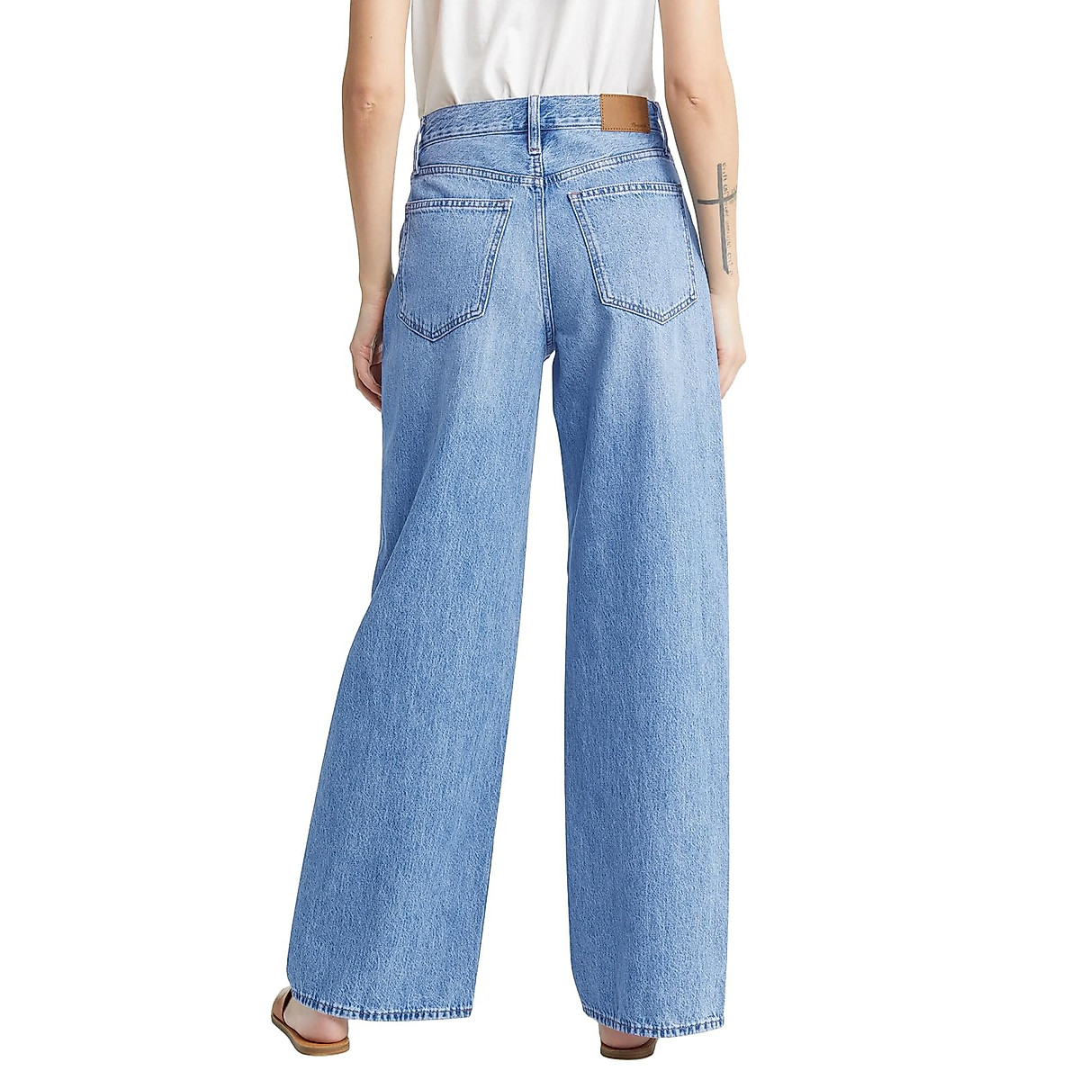 PLNOTME Women's High Waisted Wide Leg Jeans Baggy Boyfriend Straight Casual Denim Pants Light Blue