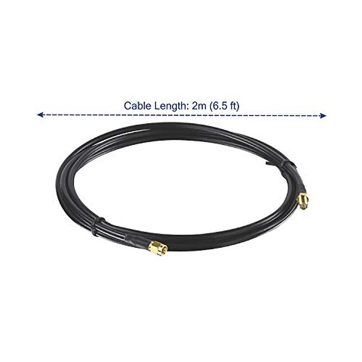 TRENDnet Low Loss RP-SMA Male to RP-SMA Female Antenna Cable, 2 M (6.5 ft.), 1.45 Db Max Signal Loss, TEW-L102