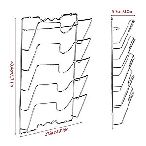 GLOGLOW Pan Lid Rack Cabinet Holder Lids Rack Hanging 5 Tier Pot Rack Ebay Cupboard with Poster Stand for Holder Poster Display Holder Shelf Pot Lid Holders