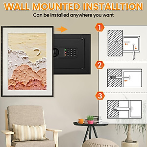 GHJGAGE 2.0 Cubic Large Safe Box Fireproof Waterproof, Anti-Theft Fireproof Safe with Digital Keypad & Mute Function, Security Home Safe for Money Firearm Documents Valuables