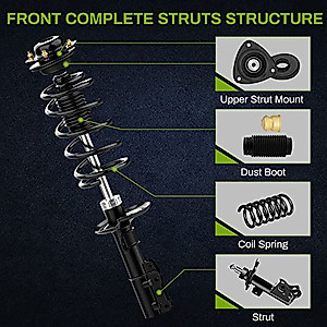 AUTOSAVER88 Full Complete Struts Compatible with Chevy Cobalt 2005-2010, Chevy HHR 2006-2011, Pontiac G5 2007-2009, Pontiac Pursuit 2005-2006, Front & Rear Shock Coil Spring Assembly