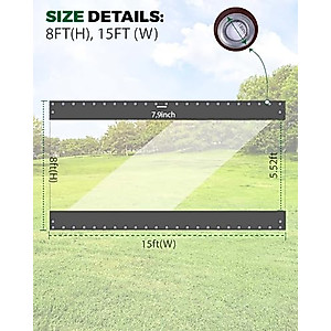 Erfolkerz 8'H x15'W Outdoor Vinyl Curtain 20oz Super Weighted Clear Vinyl Patio Enclosure,Clear Outdoor Curtains Heavy Duty Waterproof Transparent Tarp with Grommets for Patio Gazebo Balcony Pergola