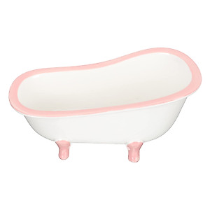 Ceramic Bathtub Bowl Cocktail Cup: Novelty Bathtub Wine Glasses Cocktail Sorbet Smoothie Cold Drink Cup Container for Home Bar Party Gift Pink