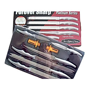 Forever Sharp Platinum Series 8 Pc Surgical Stainless Steel Knives