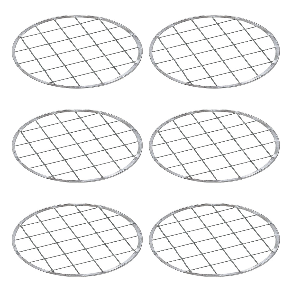 Honbay 6PCS Metal Flower Mason Jar Lid Insert Wide Mouth Mason Jar Flower Organizer Lids Insert with Square Grids for Flower Arranging for Valentine's Day Home Office