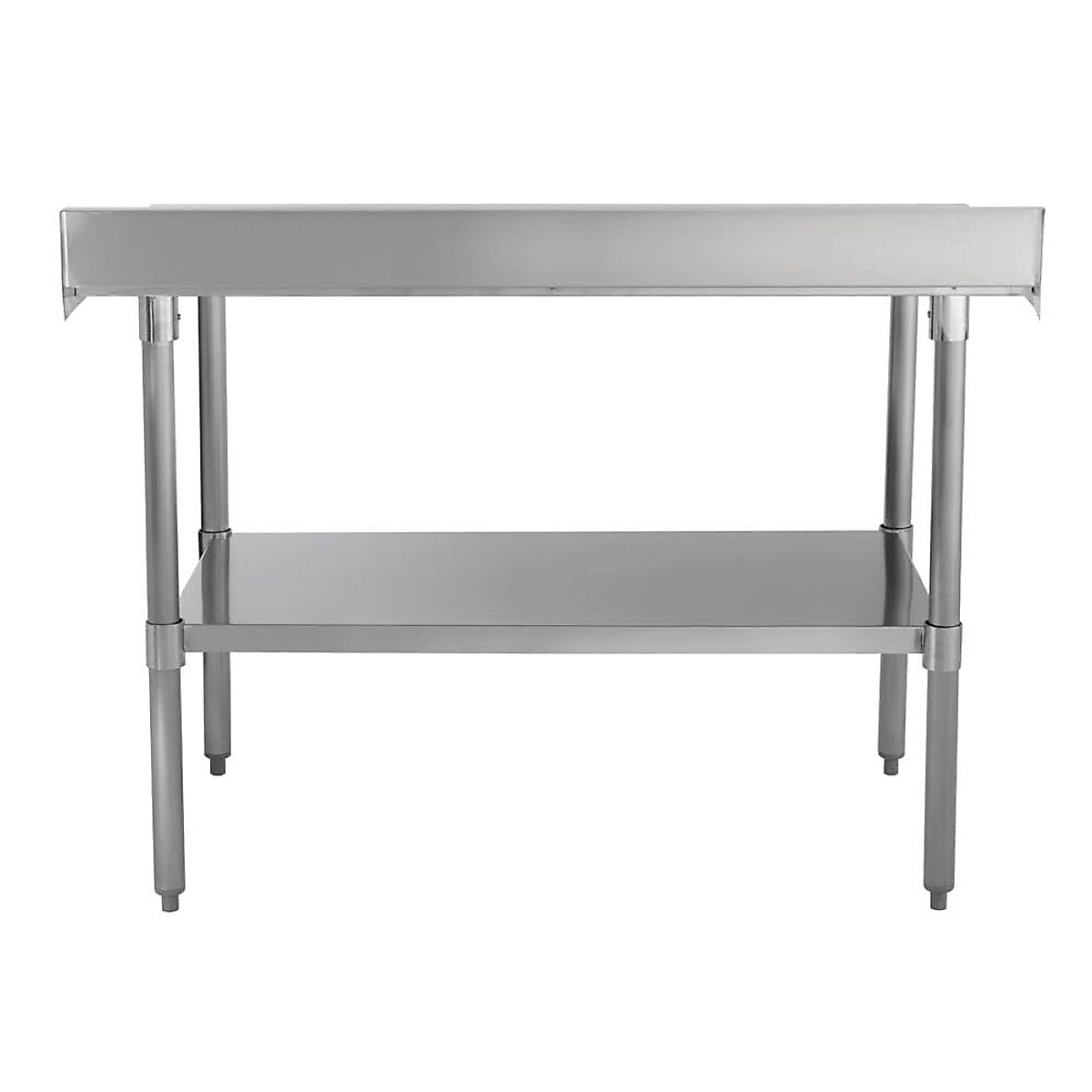 Kratos Commercial Worktable, All-Stainless Steel Kitchen Prep Table with Undershelf and Backsplash, 48"Dx30"W, NSF, 16ga/304SS (28W-314)