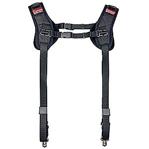 ztowoto Camera Shoulder Double Strap Harness Quick Release Adjustable Dual Camera Tether Strap with Safety Tether and Lens Cleaning Cloth for DSLR SLR Camera