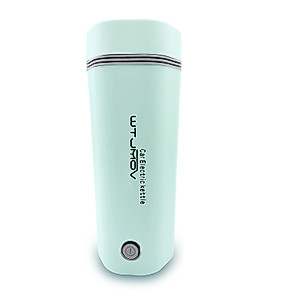 WTJMOV 12V Car Electric Travel Kettle, Portable Electric Tea Coffee Kettle for 12V Car, Water Boiler & Heater Automatic Shut-Off (Light Green)