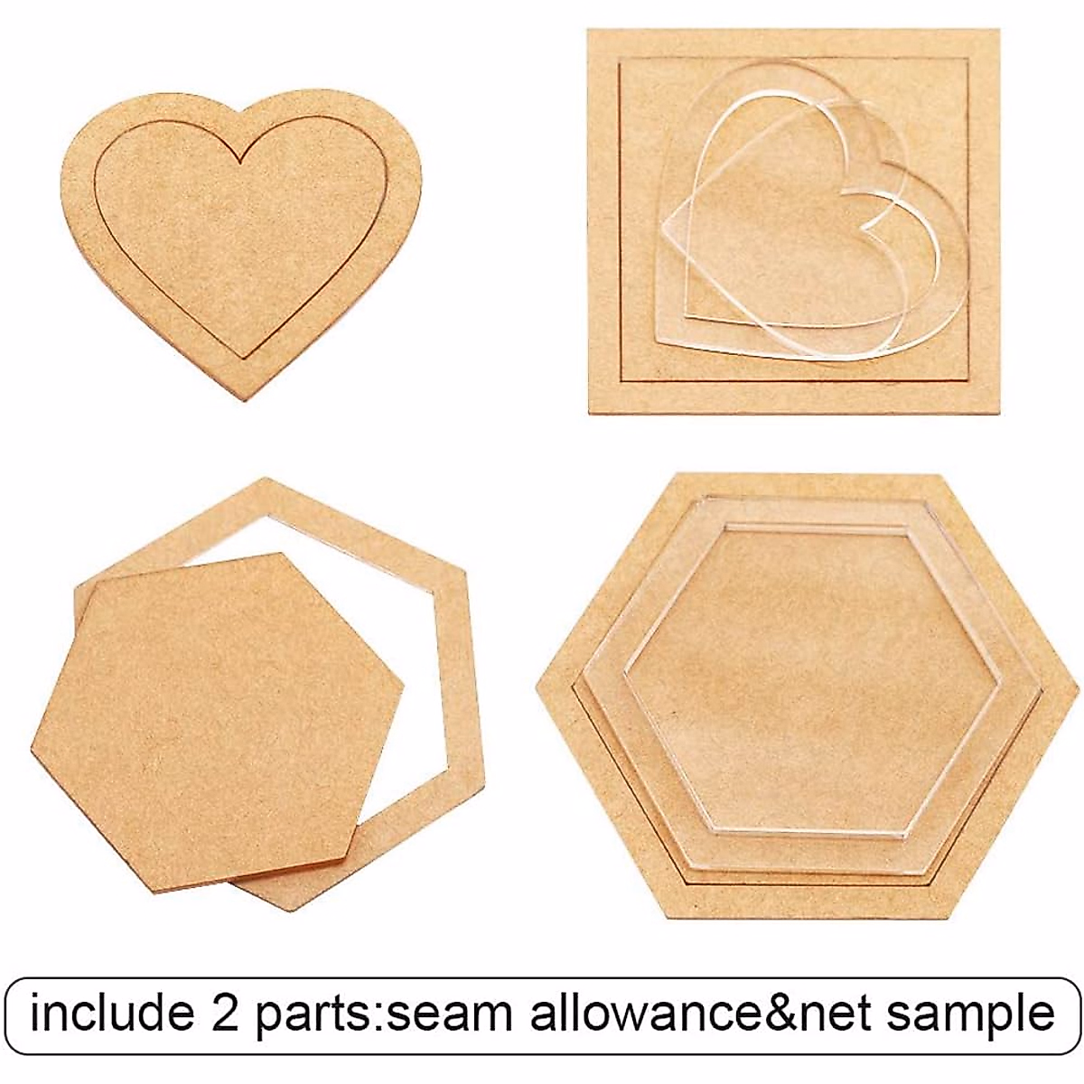 54 Pcs/Set Quilting Templates Stencils,Handmade Mixed Sewing Patterns Set Quilter Styling Tool Cloth for Clear Acrylic Stencil DIY Tool for Patchwork Leather Craft Quilting Sewing Tool