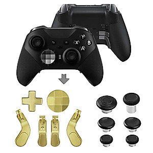 Liphontcta XFUNY Elite Kit for Xbox One Elite Series 2 Controller Accessory, Xbox Gaming Accessories, Xbox One Elite Series 2 Controller Accessory Kit (Golden)