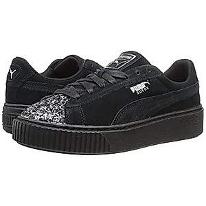 Puma Women's Suede Platform Crushed Gem Black Aged Silver, 9.5 M US