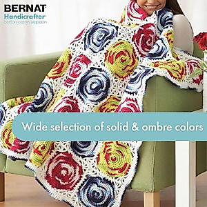 Bernat Handicrafter Cotton Yarn, Gauge 4 Medium Worsted, Blue Camo