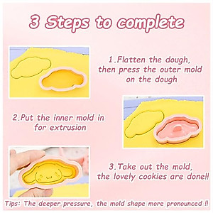 Mini Anime Cookie Cutter Set, 8 Piece Cartoon Stamped Embossed Molds for Baking Cupcake Pancake Apple Pie Pastry, Suitable for Gingerbread Frosting Decoration