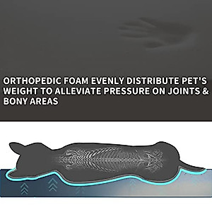 Outdoor Heated Pet Bed，Orthopedic Foam Heating Pet Bed for Small, Medium, Large and Dogs/Cats - Auto Temperature Control Outdoor Heated Cat Pad- with Removable Washable Cover - Water-Resistant Pet Mat
