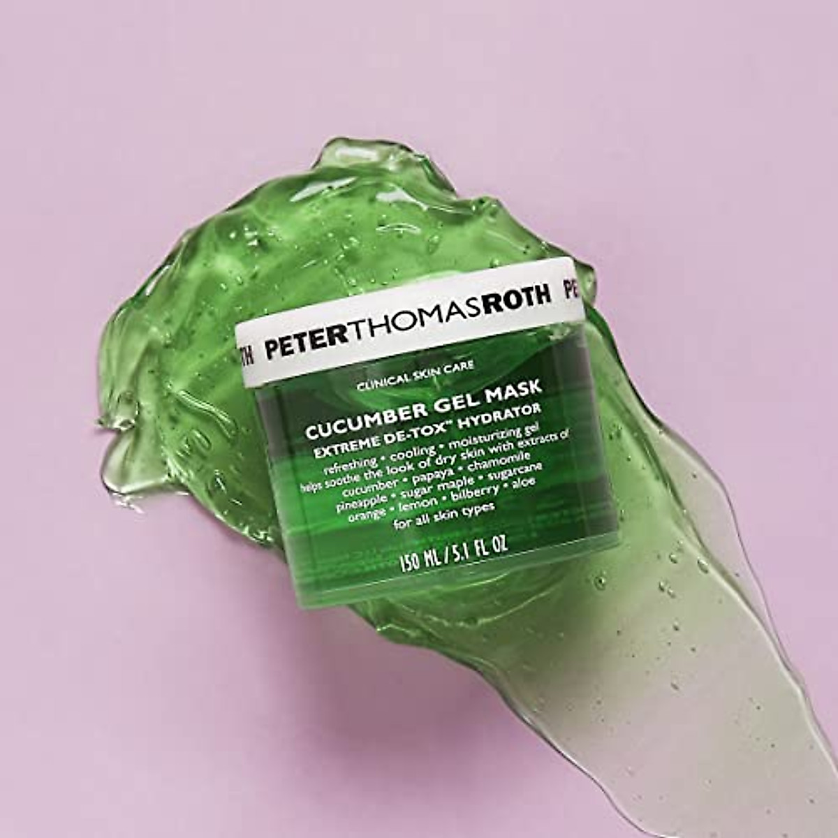 Peter Thomas Roth | Cucumber Gel Mask | Extreme De-Tox Hydrator, Cooling and Hydrating Facial Mask, Helps Soothe the Look of Dry and Irritated Skin, 5 fl oz (Pack of 1)