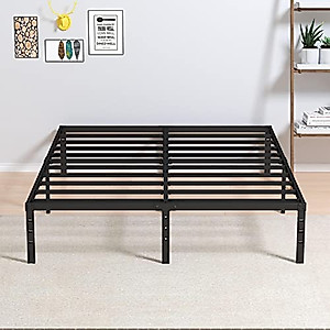 Maenizi King Size Bed Frame No Box Spring Needed, 14 Inch Heavy Duty King Platform Bed Frame Support Up to 3000 lbs, Easy Assembly, Noise Free, Black