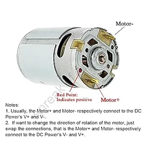 RS550 18V 15 Teeth (Φ10.4mm) Drill Motor Replacement, 9.6-25V 9-15 Teeth 25000 RPM Motor for Lithium Battery and Cordless Drill