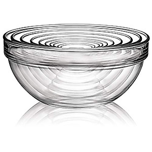 Luminarc Stackable Bowl 10-Piece Set, Glass, 1, Clear