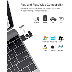 Flash Drive, USB Drive 5 X 16 GB USB Flash Drive 16 gb Thumb Drive Memory Stick Swivel Keychain Design Mixcolor (16GB5) (mixcolor5)