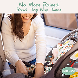 ​​Snugglebundl Baby Lift Carseat Blanket Insert (Baby Button Bunting w/ Handles) Organic Cotton Car Seat Swaddle for Baby Boys & Girls 0-18 Months