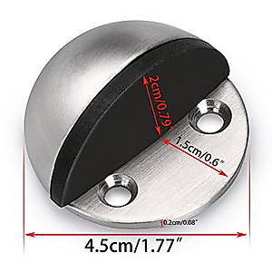 Sumnacon Floor Door Stopper, 10 Pcs Stainless Steel Door Stopper with Rubber Bumper-Contemporary Safety Floor Mounted Doorstop with Hardware Screws, Heavy Duty Home Commercial Floor Door Stop