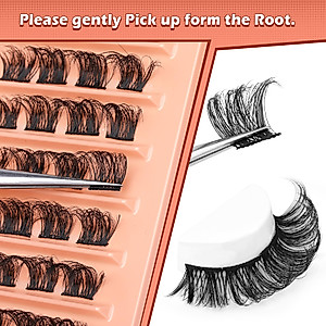 Lash Clusters Wispy DIY Eyelash Extension Individual Lashes 7-15MM D Curl Fluffy Cat Eye Lash Clusters Extension 9 Pairs 72Pcs Self Application at Home by JIMIRE