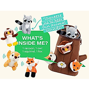 Etna Friends of the Forest Talking Treehouse Playset - 5 Plush Woodland Animals with Carry Case