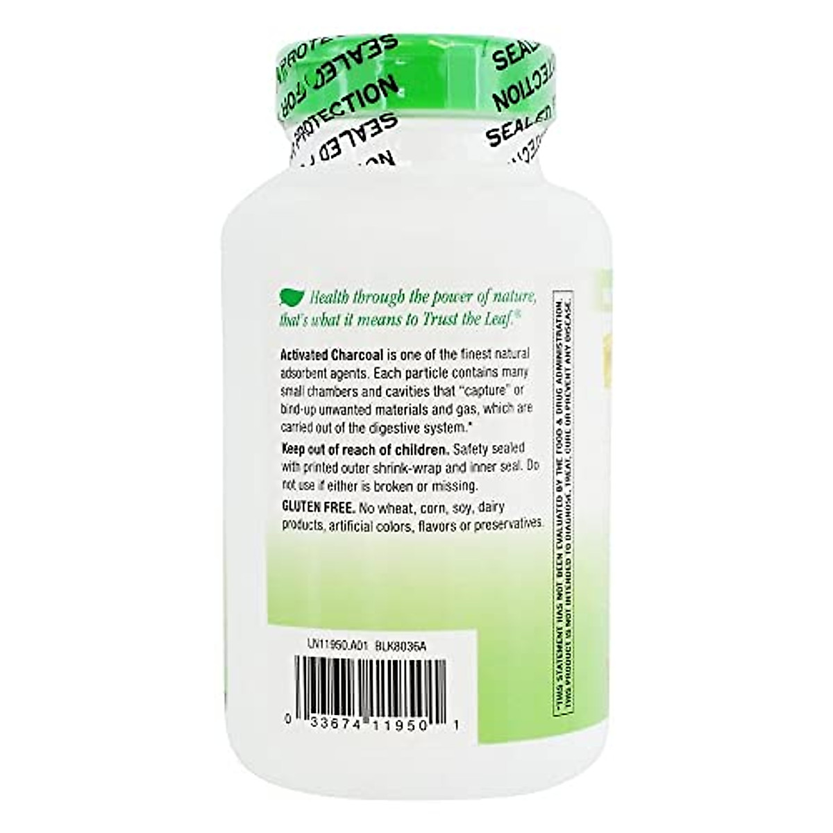 Nature's Way Activated Charcoal, Binds Unwanted Materials and Gas*, 560mg per Serving, 360 Capsules