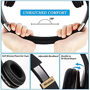 UrbanX Perfect Comfort 955 II Overhead Wireless Bluetooth Headphones for Gionee P5 Mini Noise Isolation, with – Black