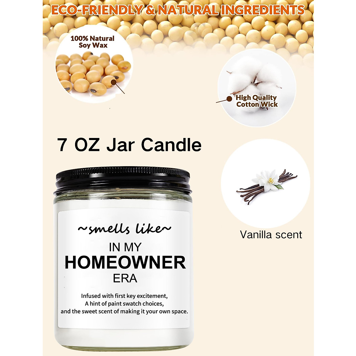 Housewarming Candle, House Warming Gifts New Home Gift Ideas, Funny Housewarming Gifts for Women Men, New Apartment Home Gifts, Vanilla Scented Candle