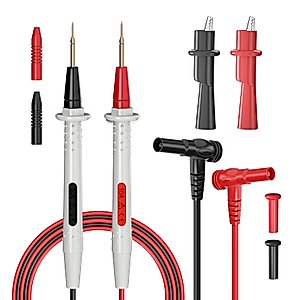 Goupchn Multimeter Test Leads Kit Banana Plug with Push On Alligator Clips Precision Sharp Probes Digital Electrical Test Probes 1000V 10A