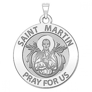 PicturesOnGold.com Saint Martin De Porres Religious Medal - 2/3 Inch Size of Dime, Sterling Silver