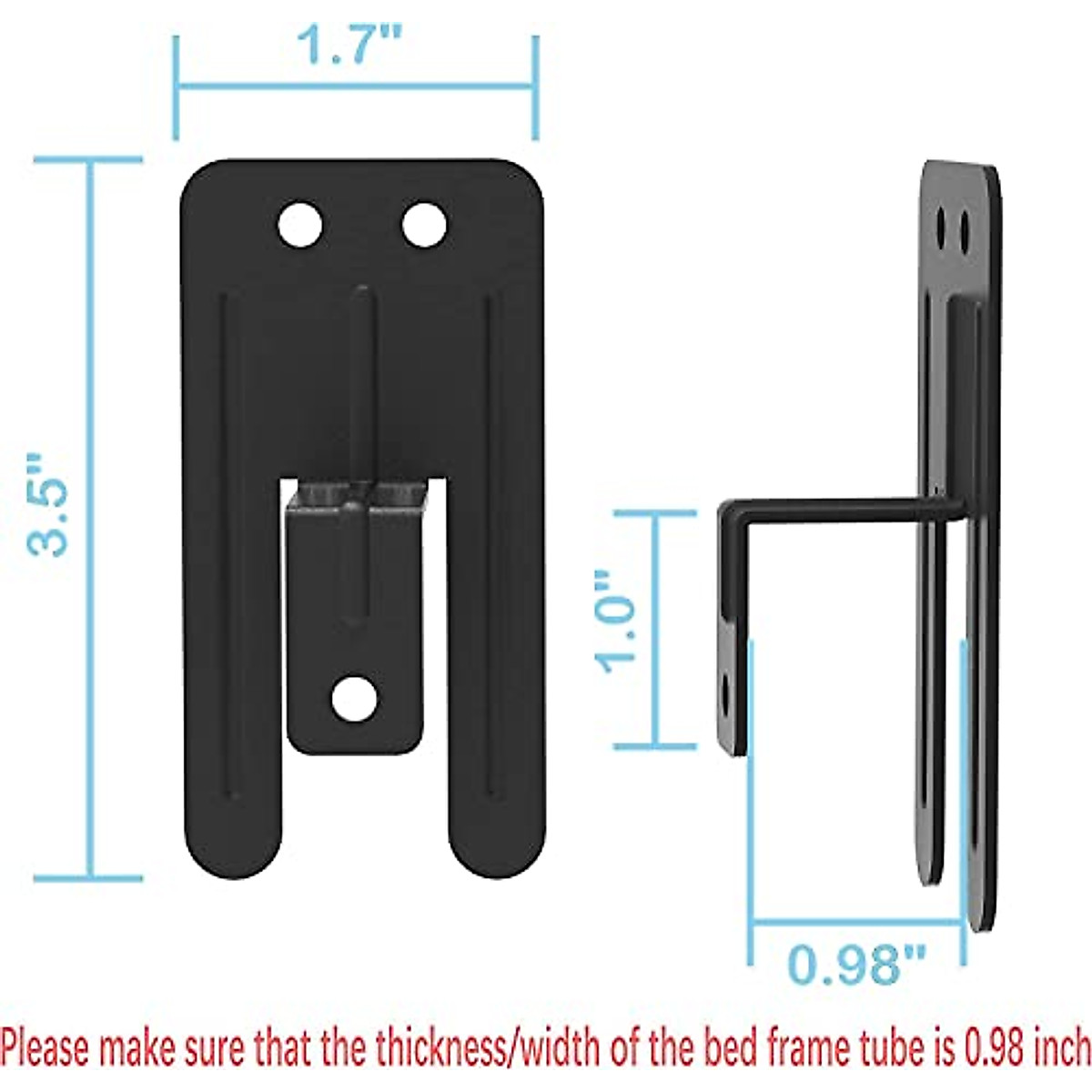 Breezehome 6 Pcs Non Slip Mattress Gaskets for Bed, Anti-Slip Baffle Fit for 0.98 Inches Wide Metal Bed Frames, Easy Assembly