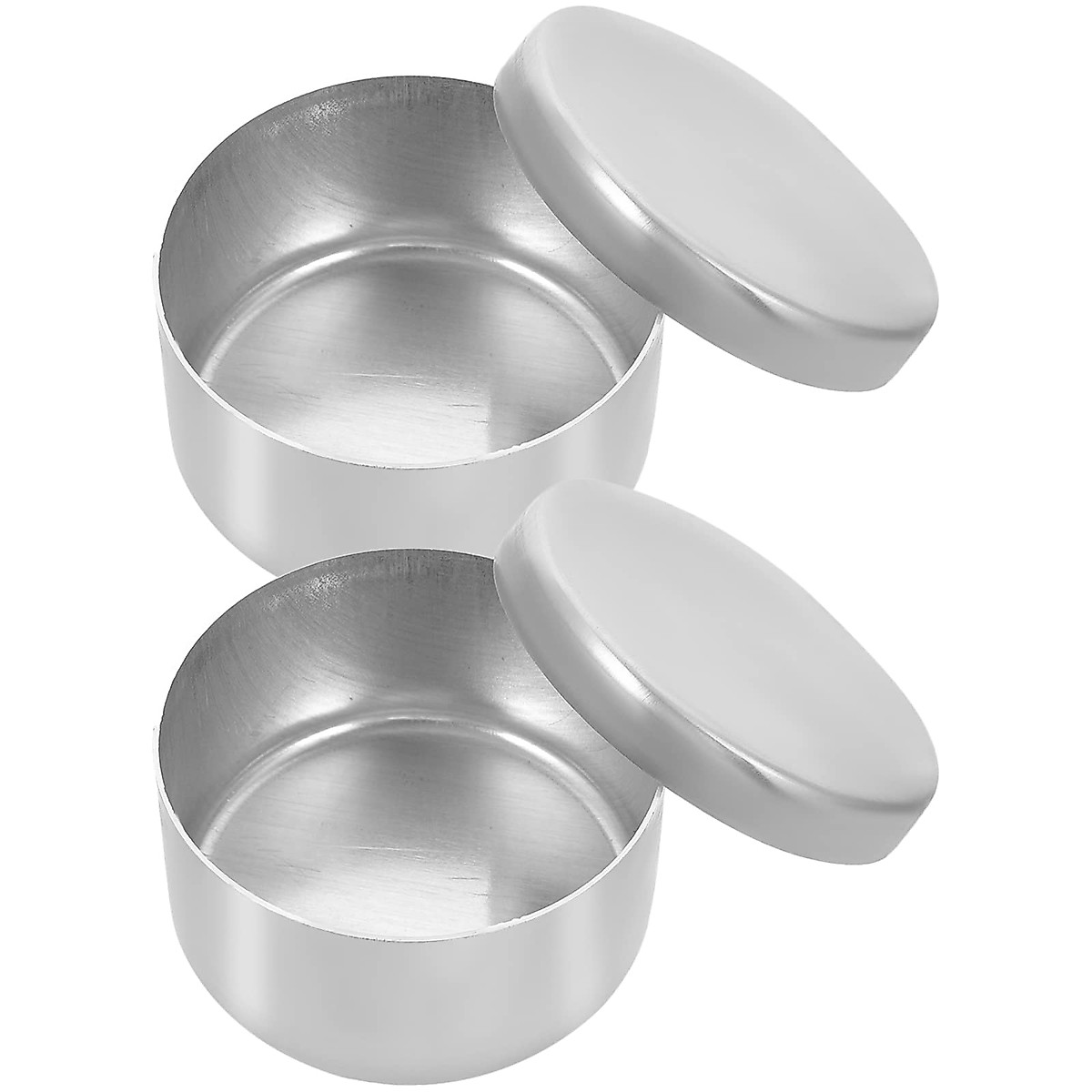 ULTECHNOVO 2pcs Aluminum Tin Jar Refillable Containers Sampling Jar with Lid Round Tin Container for Labs Soil Cosmetic